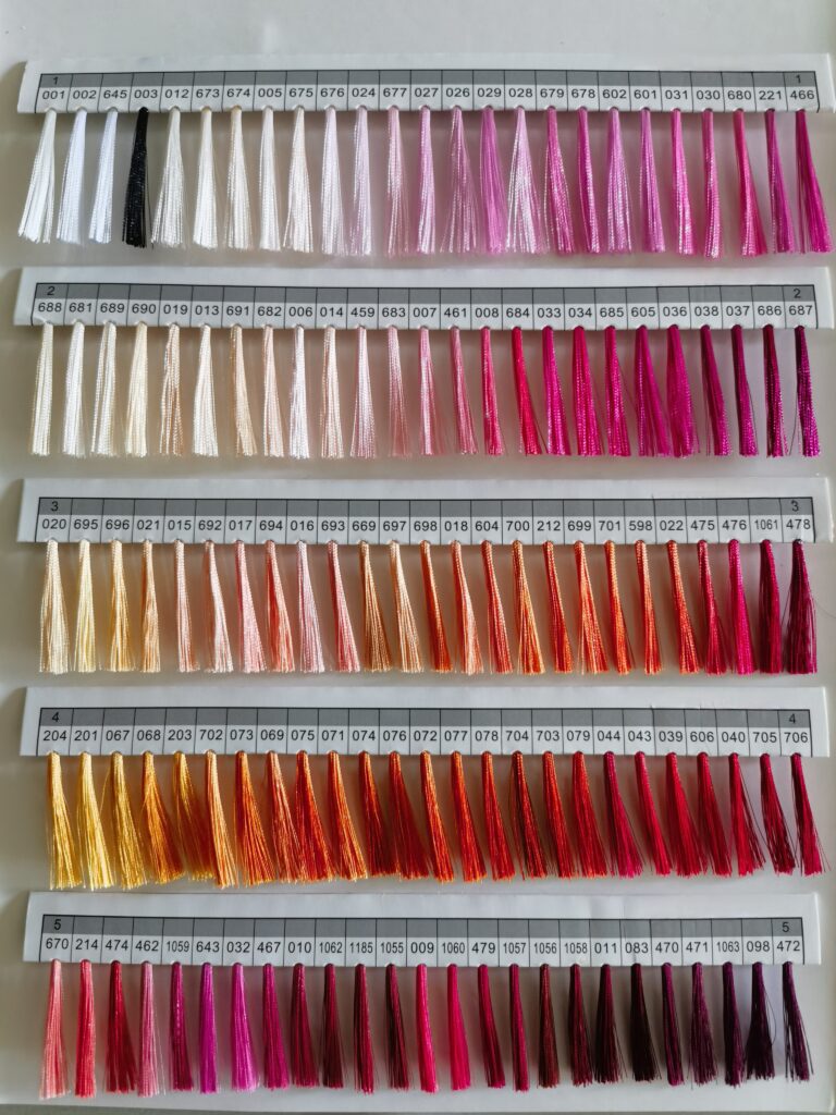 Polyester Thread Color Card - Leading Sewing /Embroidery Supplies ...