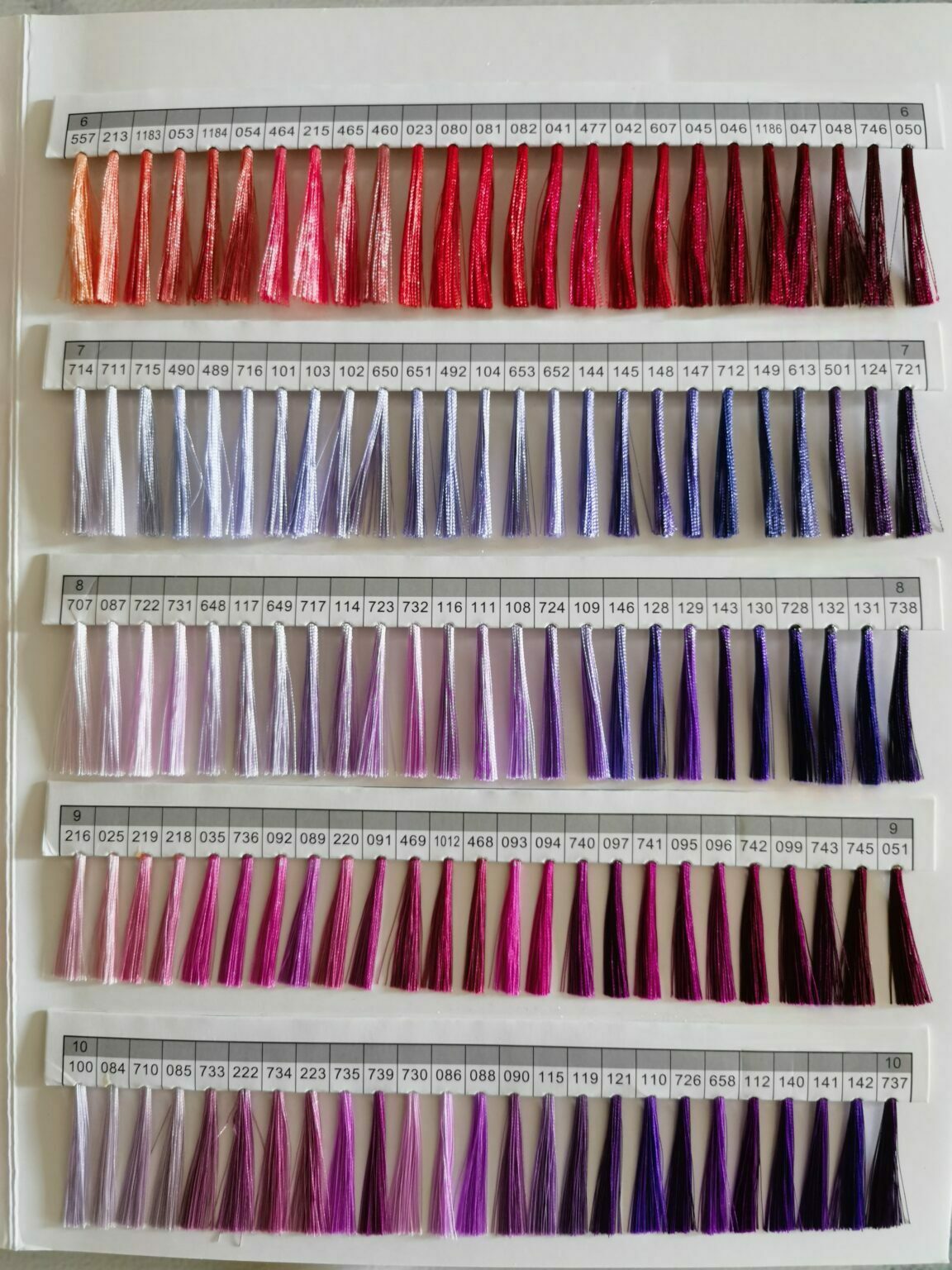 Polyester Thread Color Card - Leading Sewing /Embroidery Supplies ...